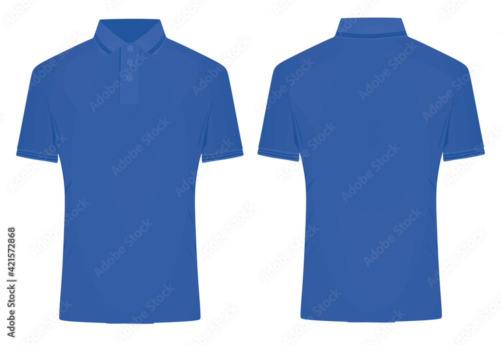 Blue polo t shirt. vector illustration Stock Vector | Adobe Stock