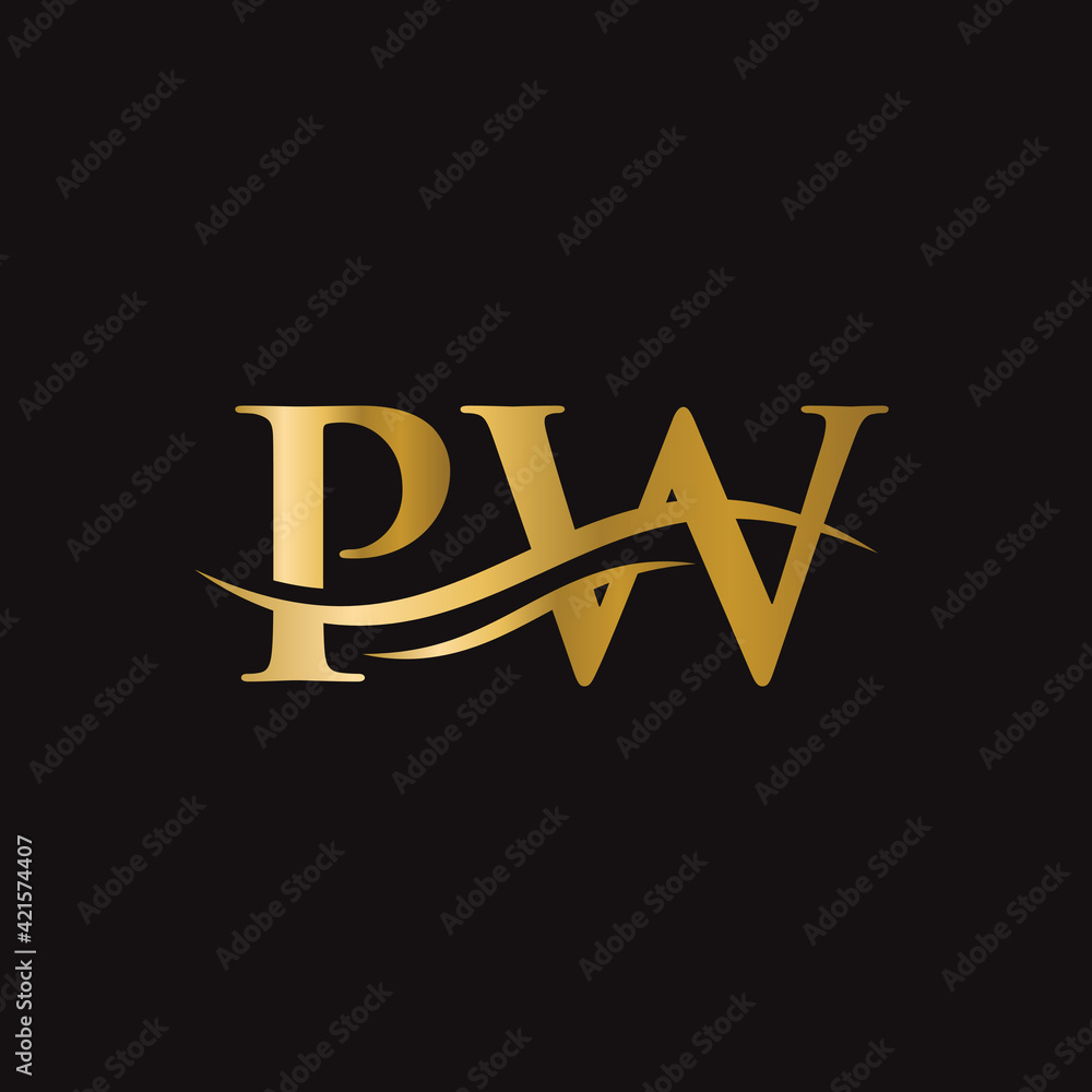 PW Linked Logo for business and company identity. Creative Letter PW ...