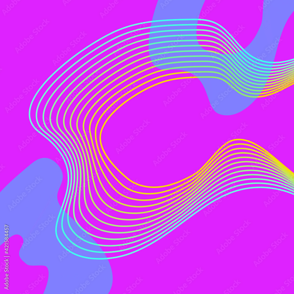 Abstract wave element for design. Stylized line art background. Vector ...