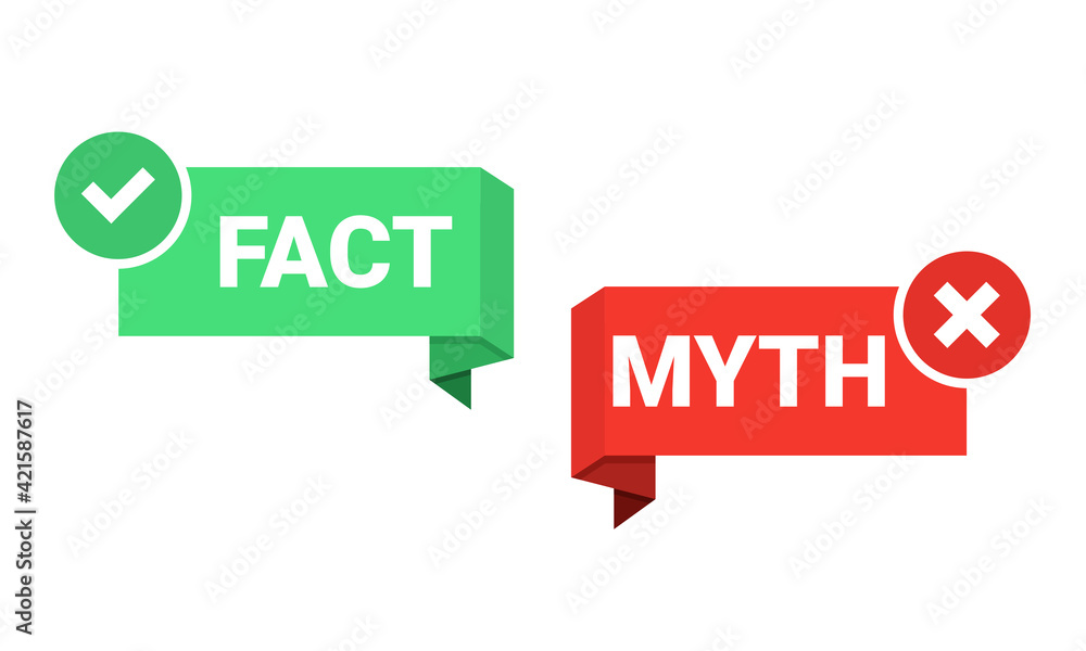 Facts myths sign. True or false facts bubble. Concept of thorough fact ...