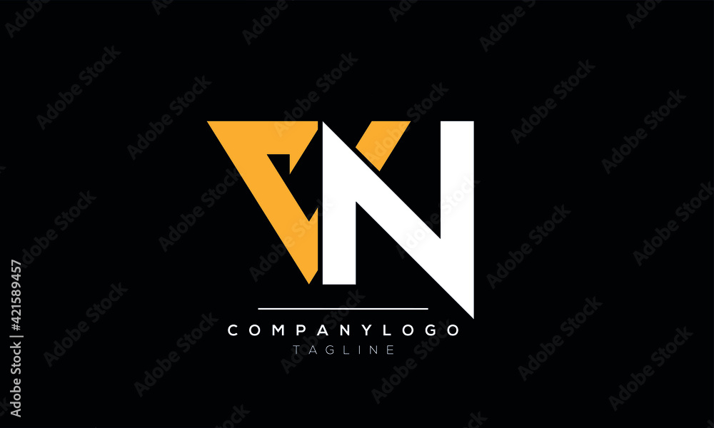 Abstract Letter Initial VN NV N V Vector Logo Design Template Stock ...