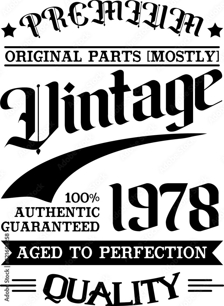 Vintage 1978 Stock Vector | Adobe Stock