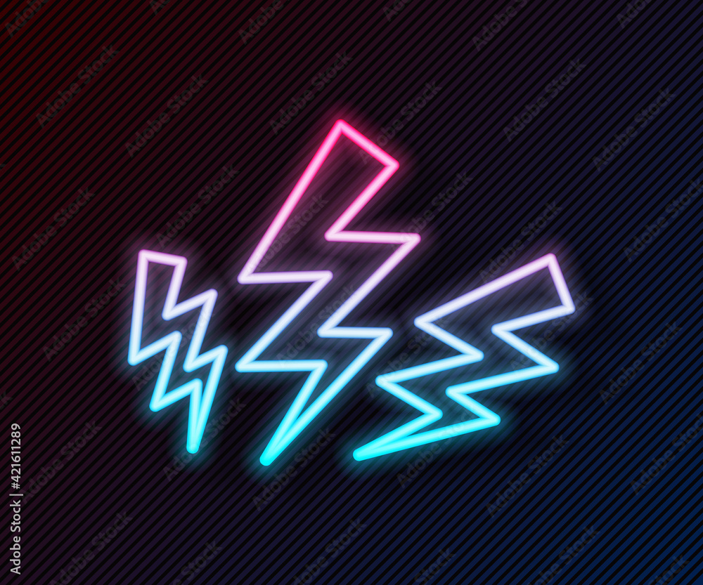 Glowing neon line Zeus icon isolated on black background. Greek god ...