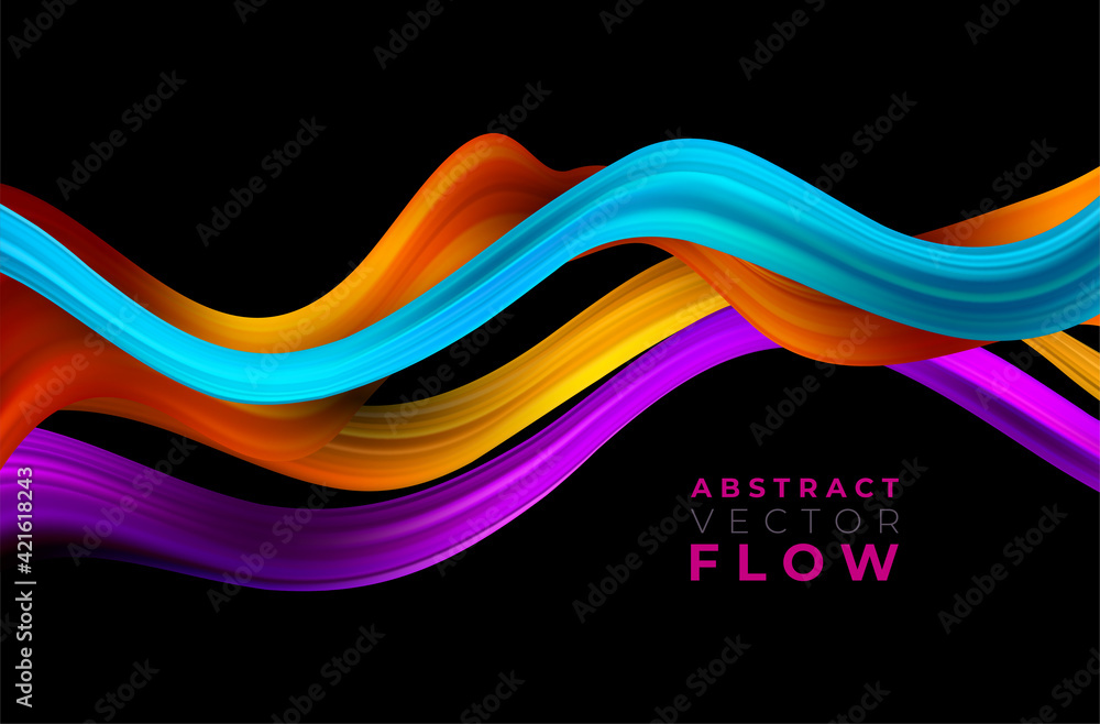 Abstract colorful vector background, color flow liquid wave for design ...