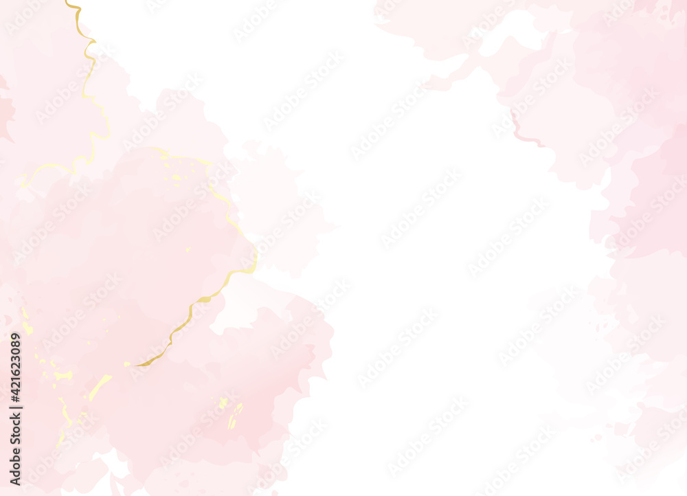 Blush pink watercolor fluid painting vector design card. Stock Vector ...