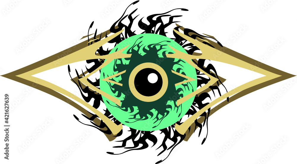 Vetor de Huge eye symbol on a white backdrop. An abstract eye symbol ...