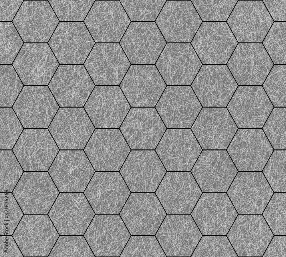 Seamless pattern of the hexagonal netting, geometric line art texture ...