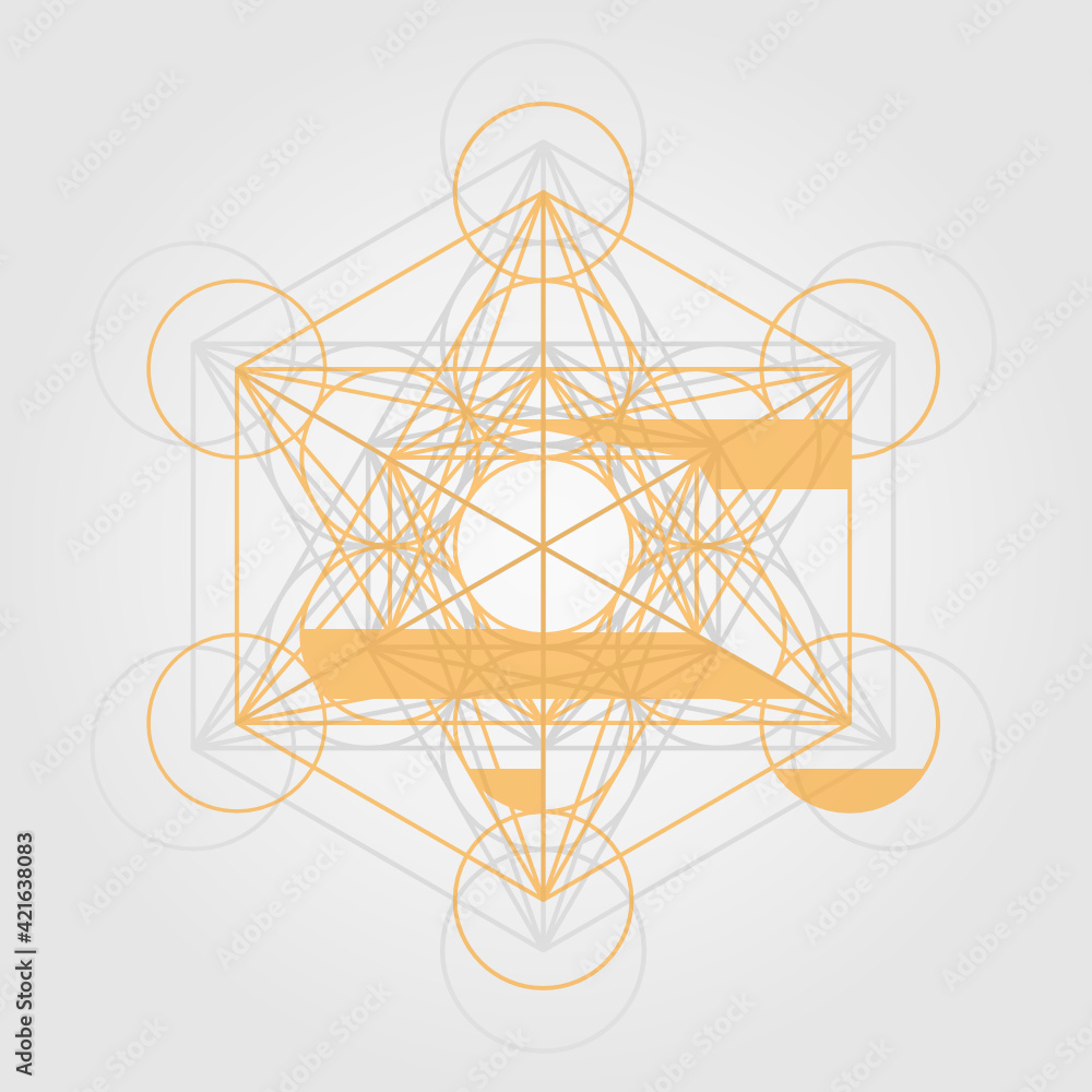 Geometric metatron cube background with shadows Stock Vector | Adobe Stock