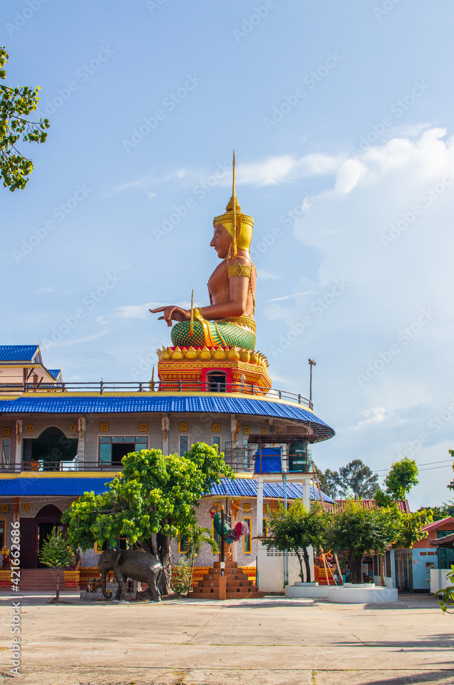 Giant Buddha statue in Wat Prachapithak Buddhist temple in Warin ...