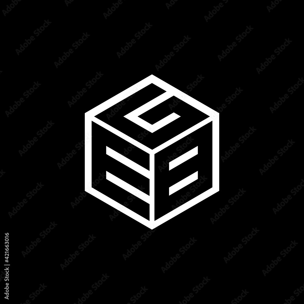 EBG letter logo design with black background in illustrator, cube logo ...
