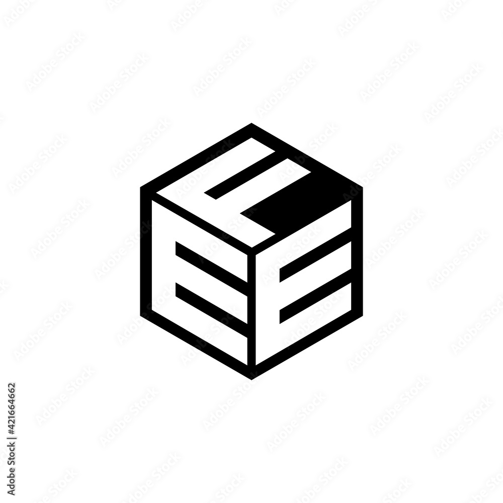 EEF letter logo design with white background in illustrator, cube logo, vector logo, modern ...