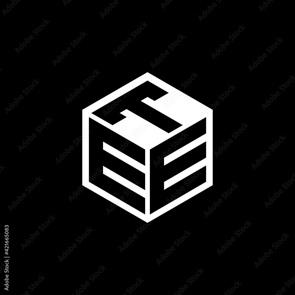 EET letter logo design with black background in illustrator, cube logo ...