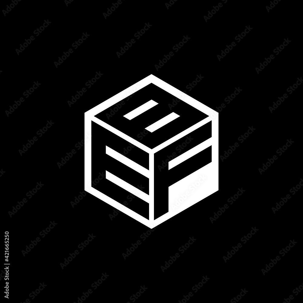 EFB letter logo design with black background in illustrator, cube logo ...