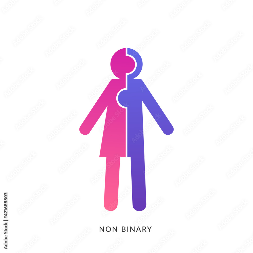 The non binary toilet sign. Isolated Vector sign Stock Vector | Adobe Stock