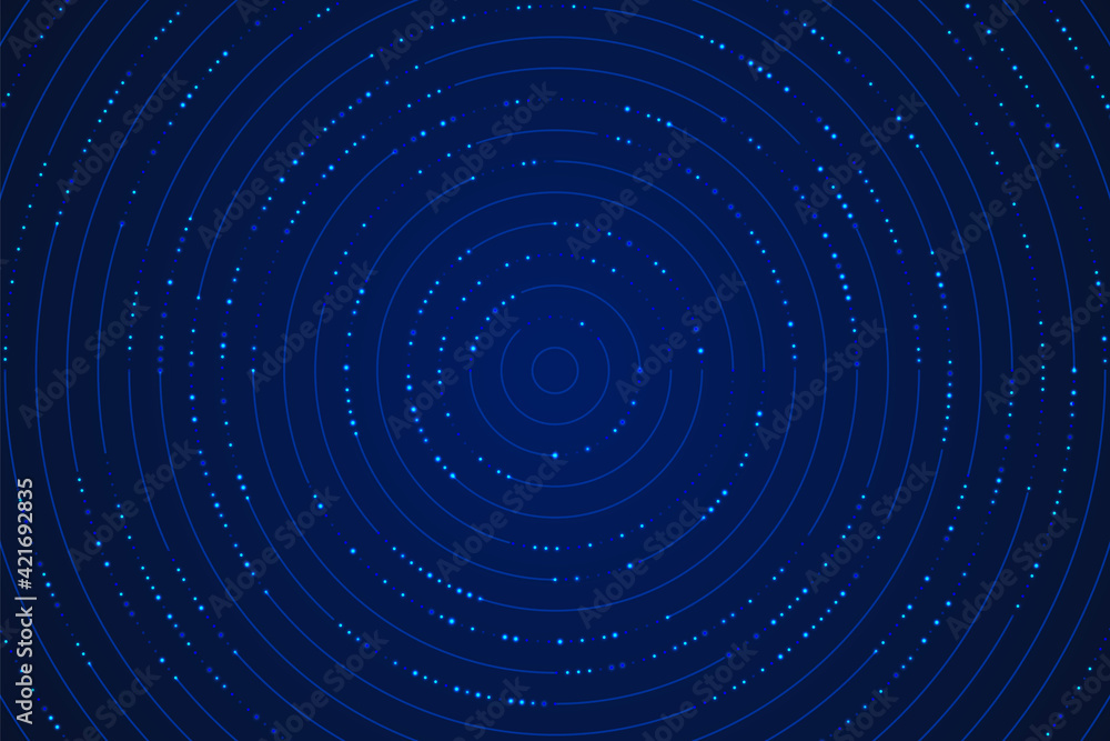 Abstract gradient blue technology circular line design pattern with ...