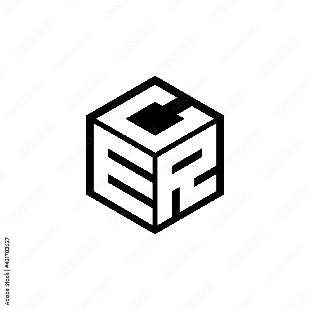 ERC letter logo design with white background in illustrator, cube logo ...