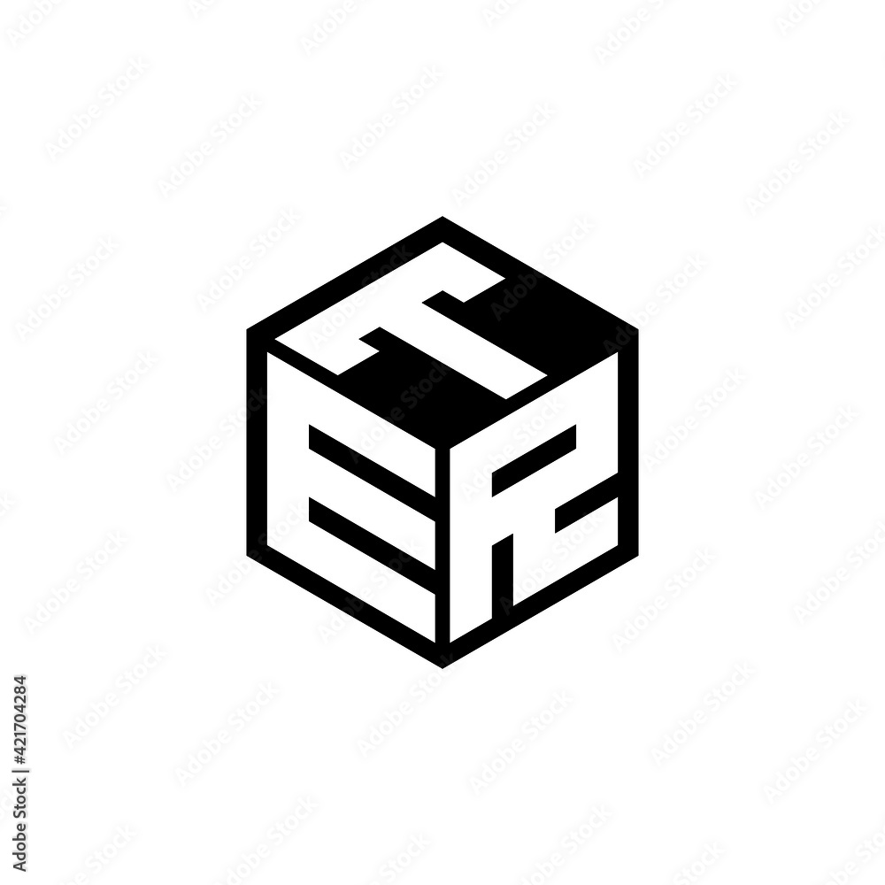 ERT letter logo design with white background in illustrator, cube logo ...