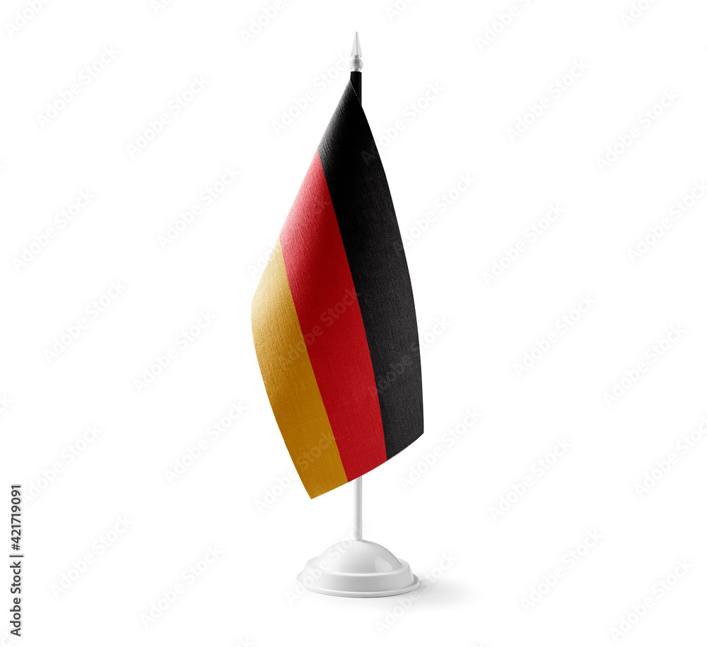 Small national flag of the Germany on a white background Stock-Foto ...
