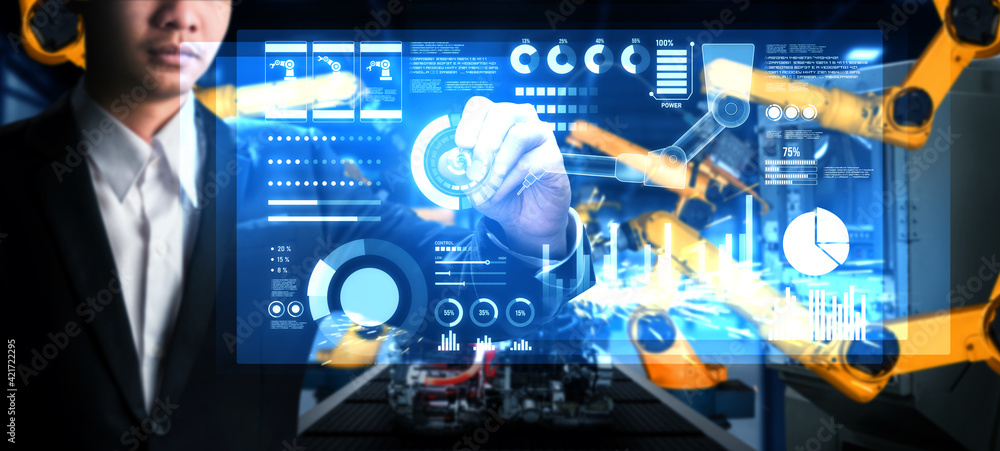 Advanced robot arm system for digital industry and factory robotic ...