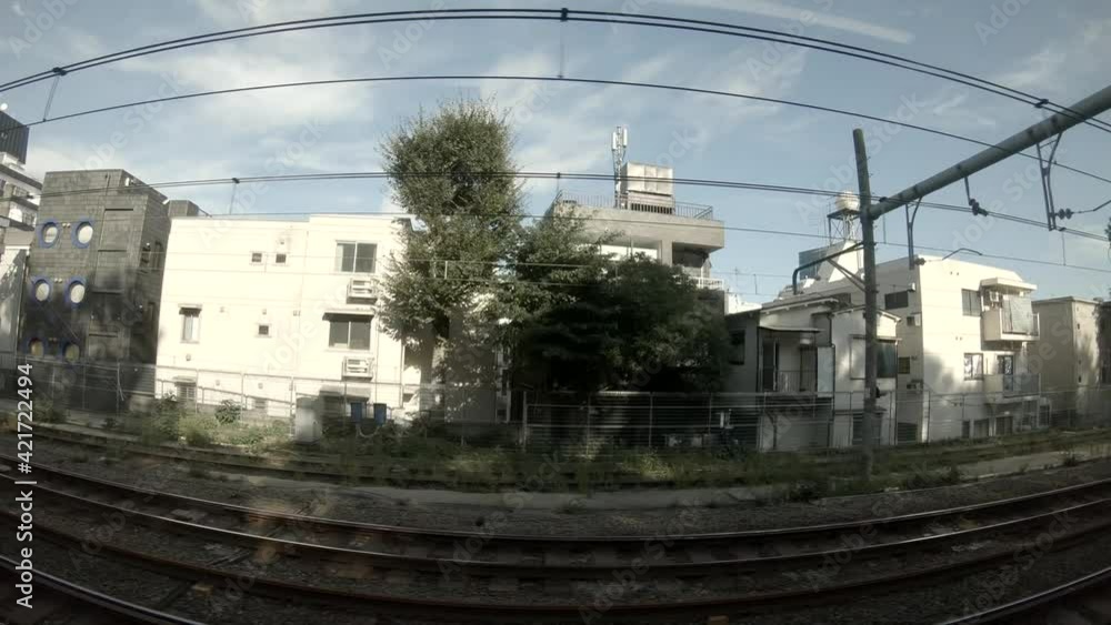 A side view of the train at JR Yamanote line in Tokyo Stock Video ...