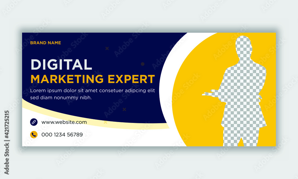 Digital Marketing Expert Facebook Cover Design Template Stock Vector ...