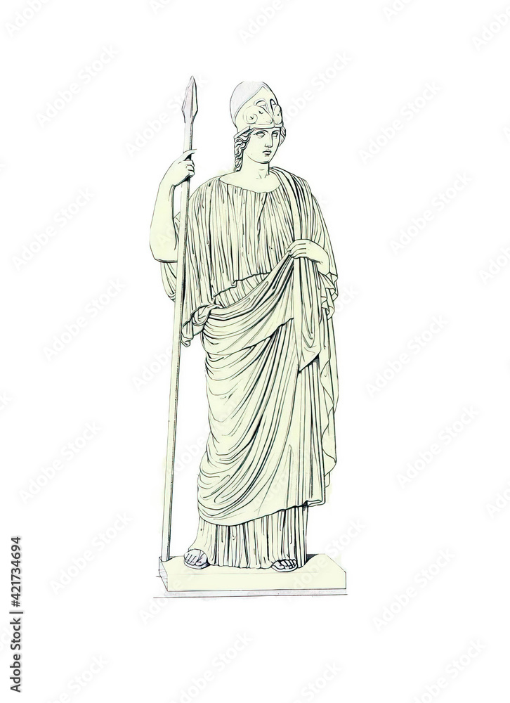 Vintage line drawing or engraving illustration of Greek Roman mythology ...