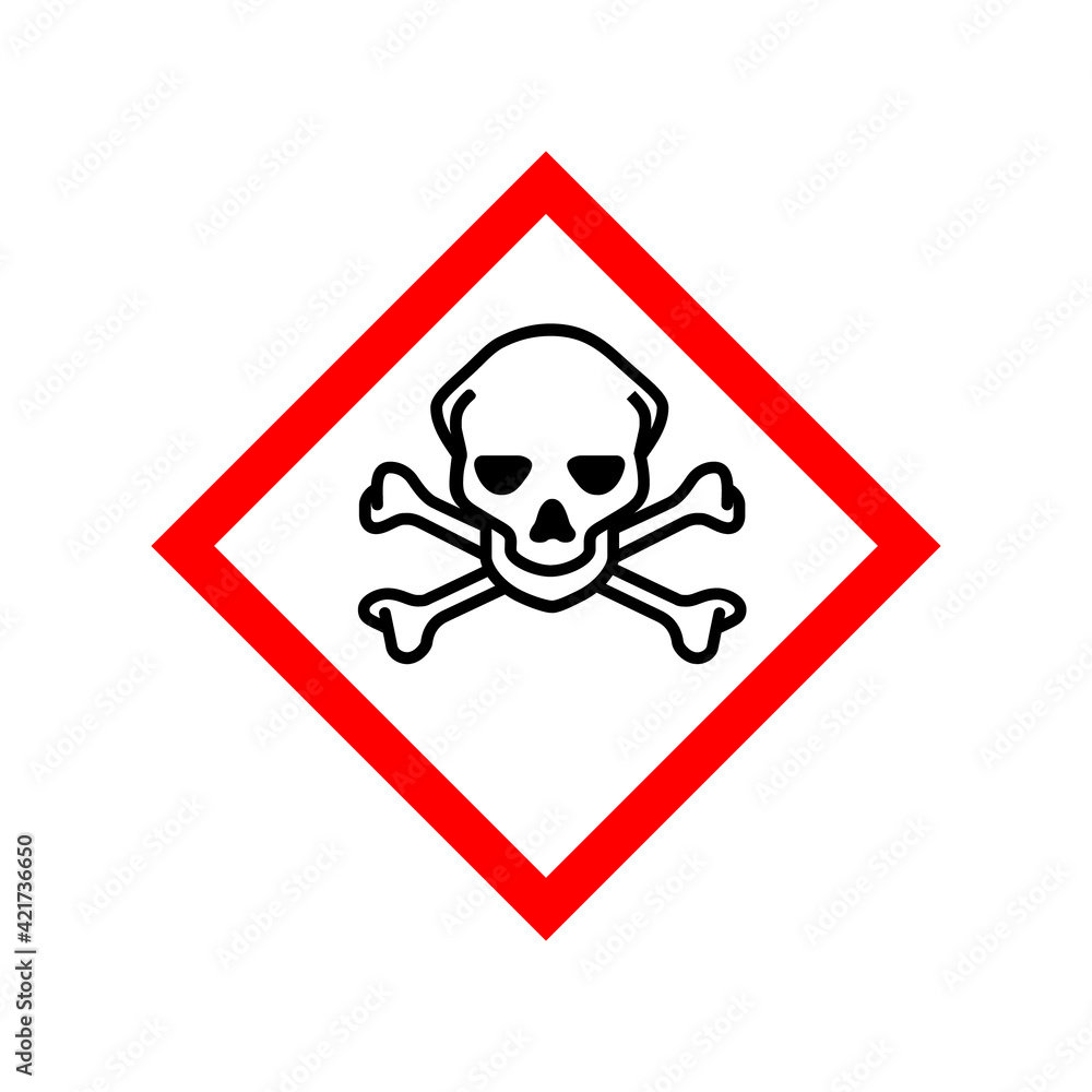 Poison caution icon vector design template isolated on background ...