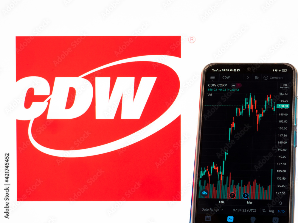 In this photo illustration the stock market information of CDW Group ...