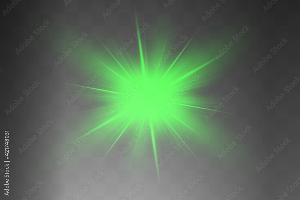 Glow isolated green light effect, lens flare Stock Vector | Adobe Stock