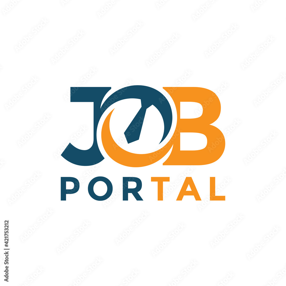 Job portal lettering logo design template. Concept of professional ...