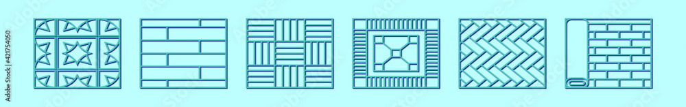 set of laminate cartoon icon design template with various models ...
