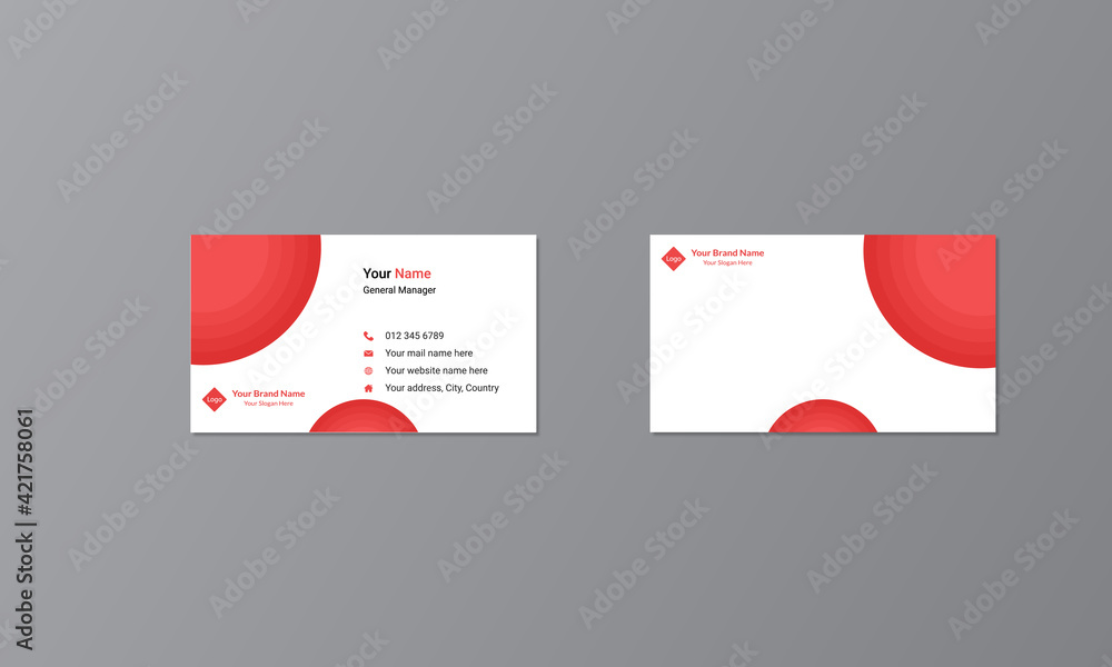 Double-sided minimal business card template,Horizontal and vertical ...