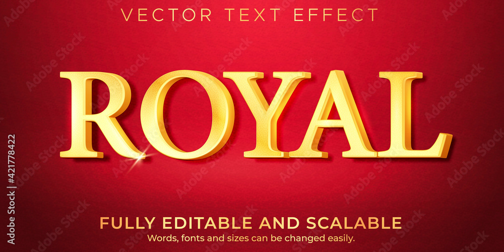 Golden royal text effect, editable shiny and rich text style Stock ...