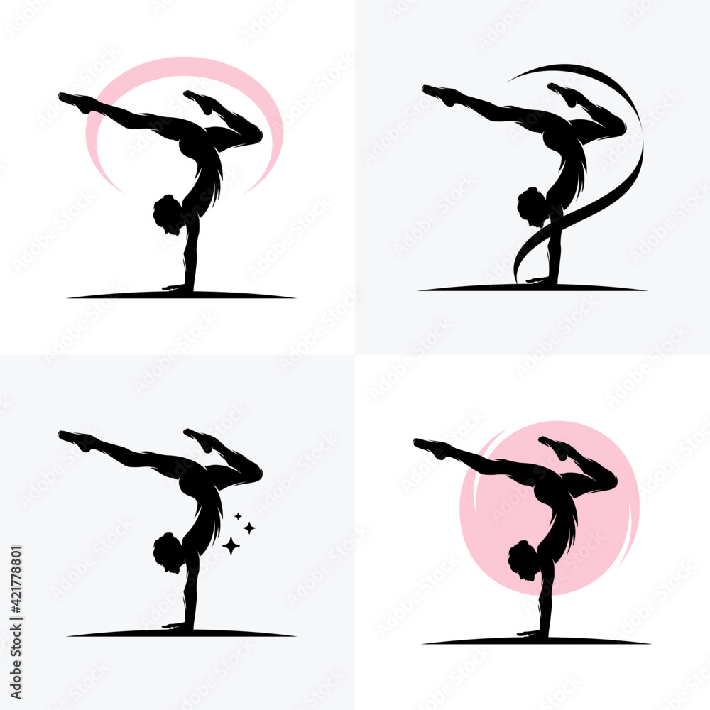 Rhythmic gymnastic sportsmen, sports icons, sports logos Stock Vector ...