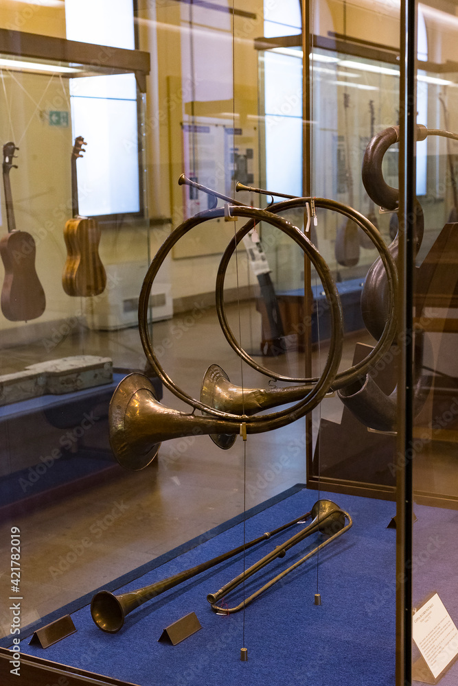 6 JUNE 2018, MILAN, ITALY: Exhibition of musical instruments of Milan ...