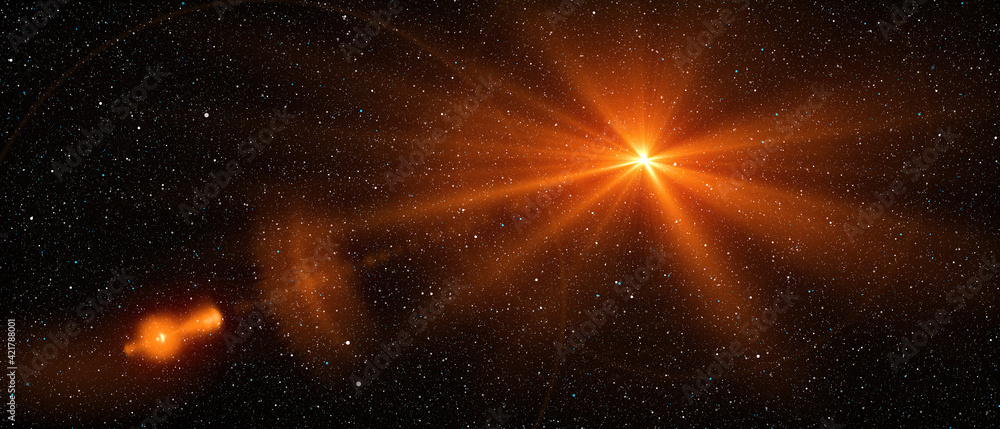 Light optical lens explosion effect. Sun light ray lens flare, colorful ...