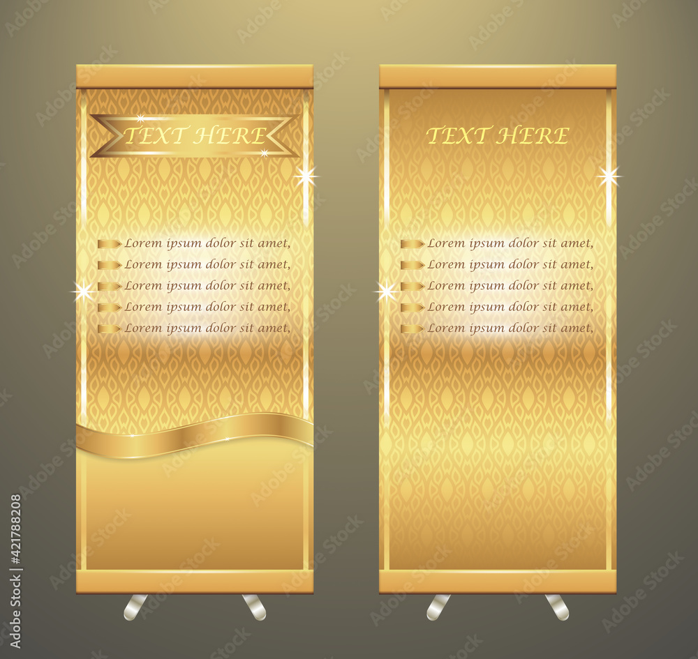 Roll up banner or signage vector design. Also called vertical template ...