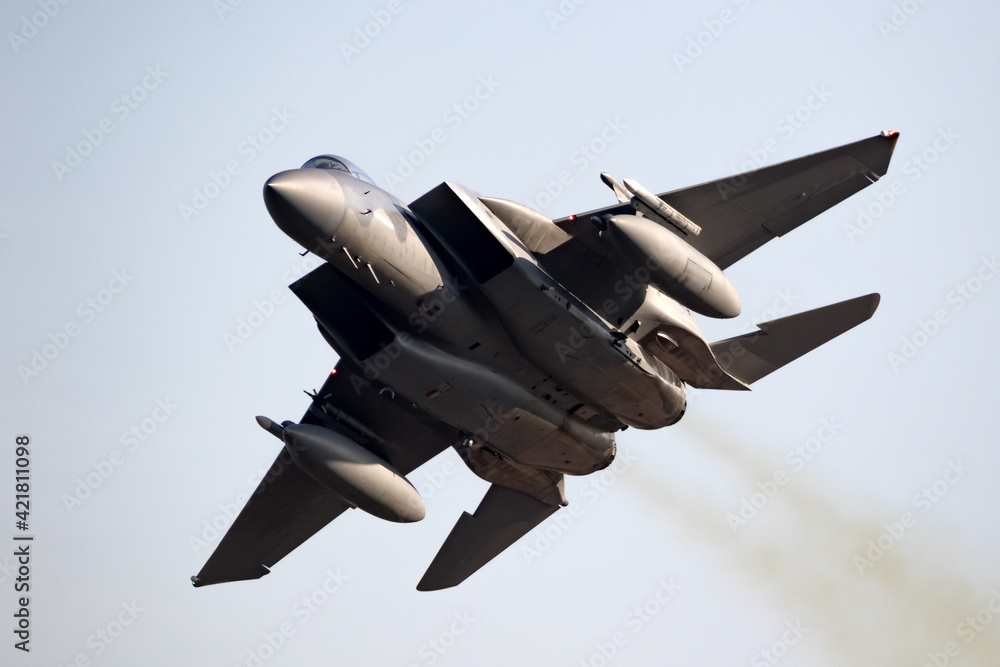 American Air Force fighter jet take off Stock Photo | Adobe Stock