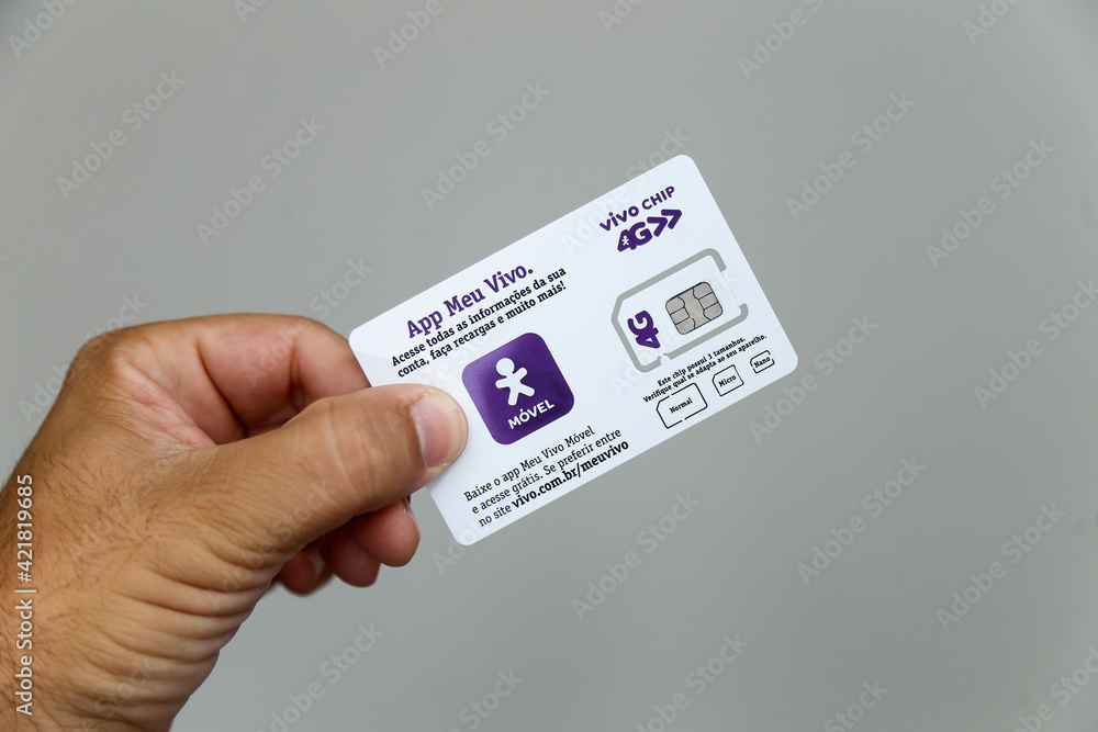 Vivo 4G logo chip on the card. Telephone communication system Stock ...