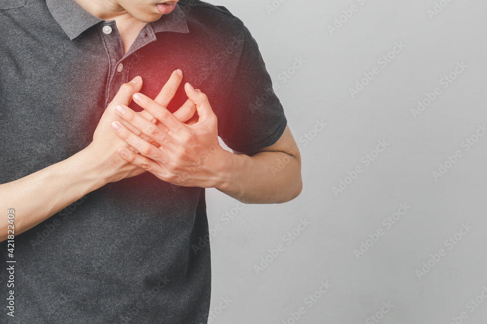 Man has chest pain suffering by heart disease, Cardiovascular disease ...