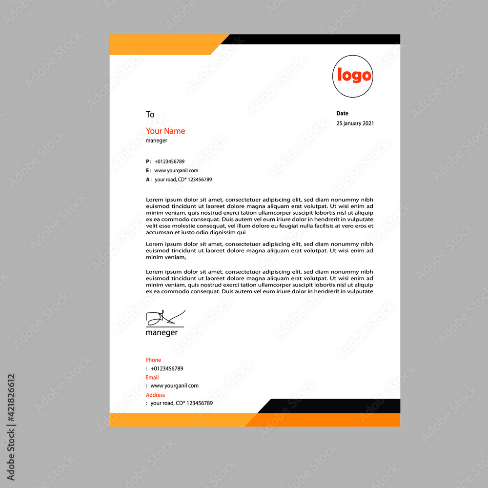 Abstract corporate professional letterhead template design. Stock ...