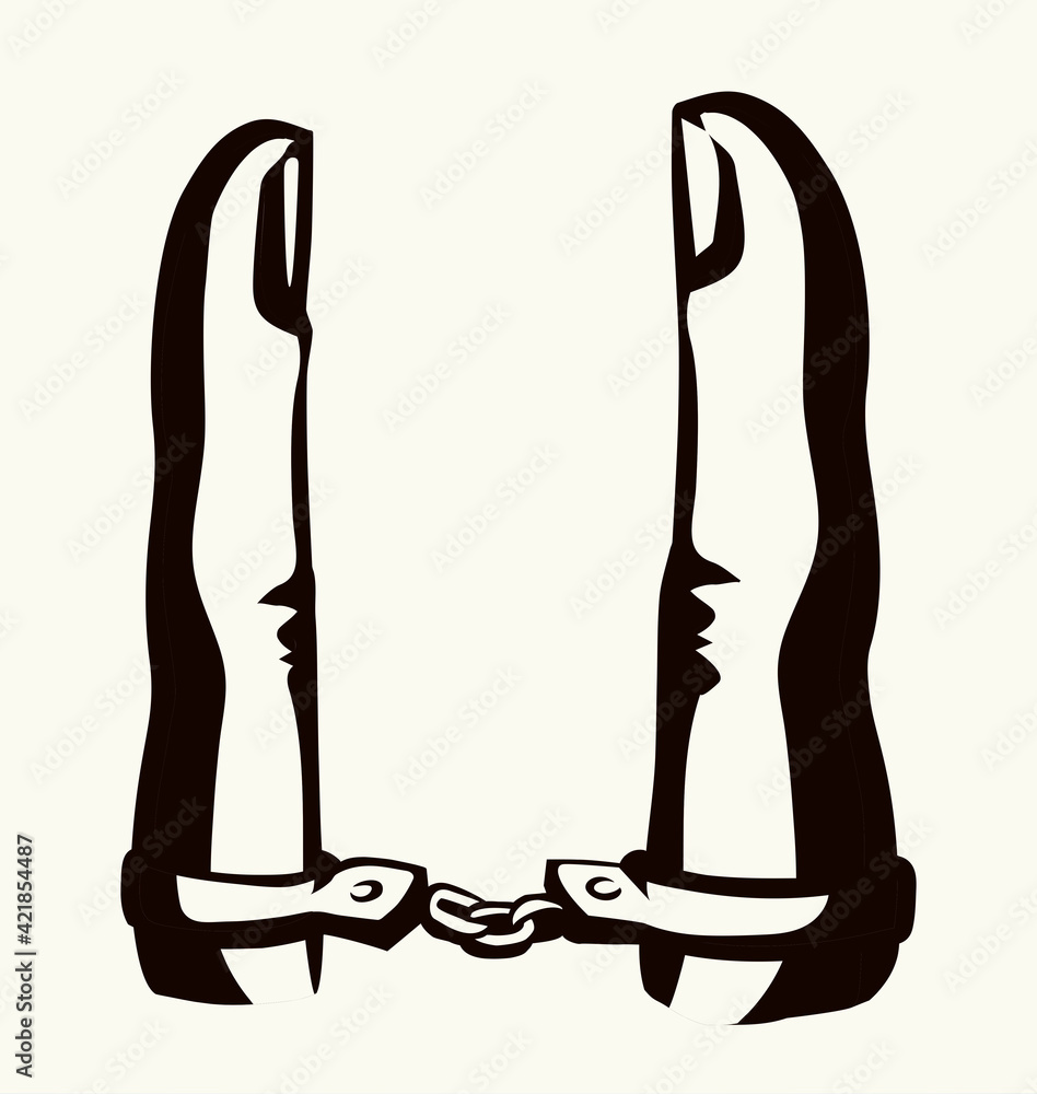 Trapped finger. Vector drawing. Relationship symbol Stock Vector ...