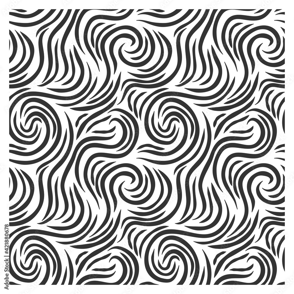 Seamless pattern of swirling waves. Design for backdrops with sea ...