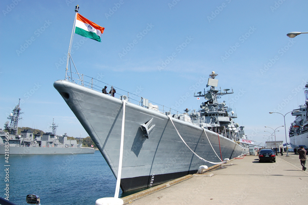 Kanagawa, Japan - April 14, 2007:Indian Navy INS Mysore (D60), Delhi ...