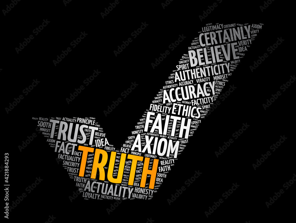 Truth check mark word cloud collage, concept background Stock Photo ...
