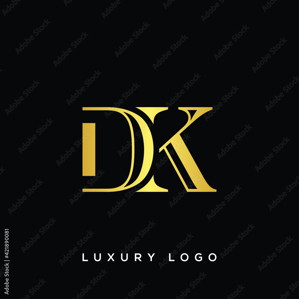 DK letter logo alphabet monogram icon symbol Stock Vector | Adobe Stock