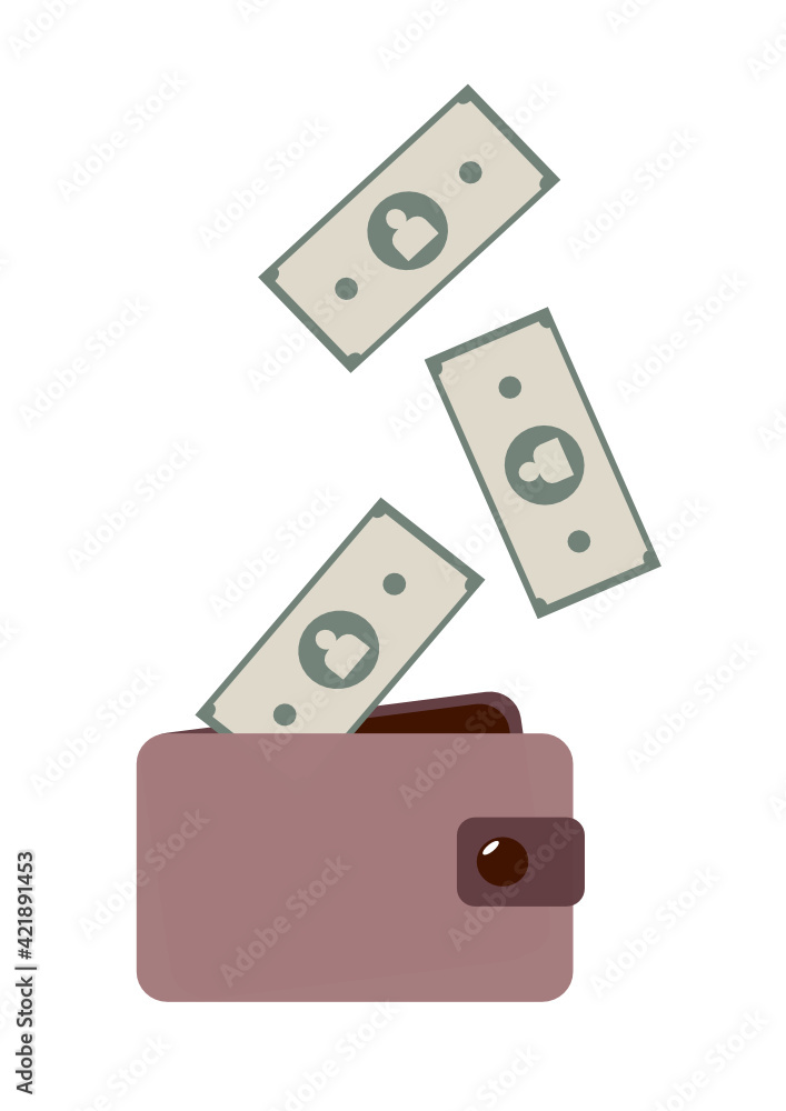 Receipt of funds, money coming in, money falling into the wallet ...