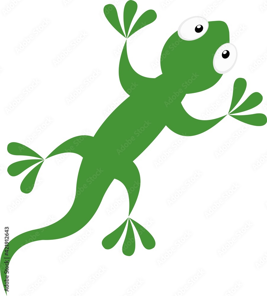 Vector emoticon illustration of a cartoon lizard Stock Vector | Adobe Stock