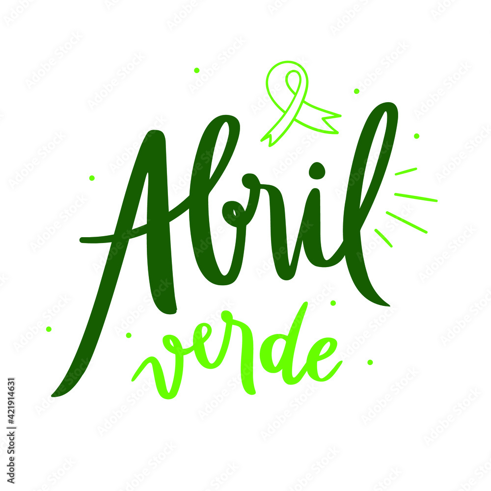 Vetor de Abril Verde. Green April. month for health and safety at work ...