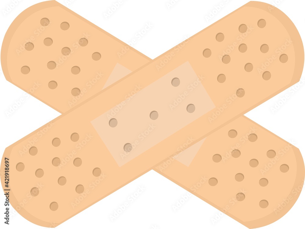 Vector illustration of crossed plasters Stock Vector | Adobe Stock